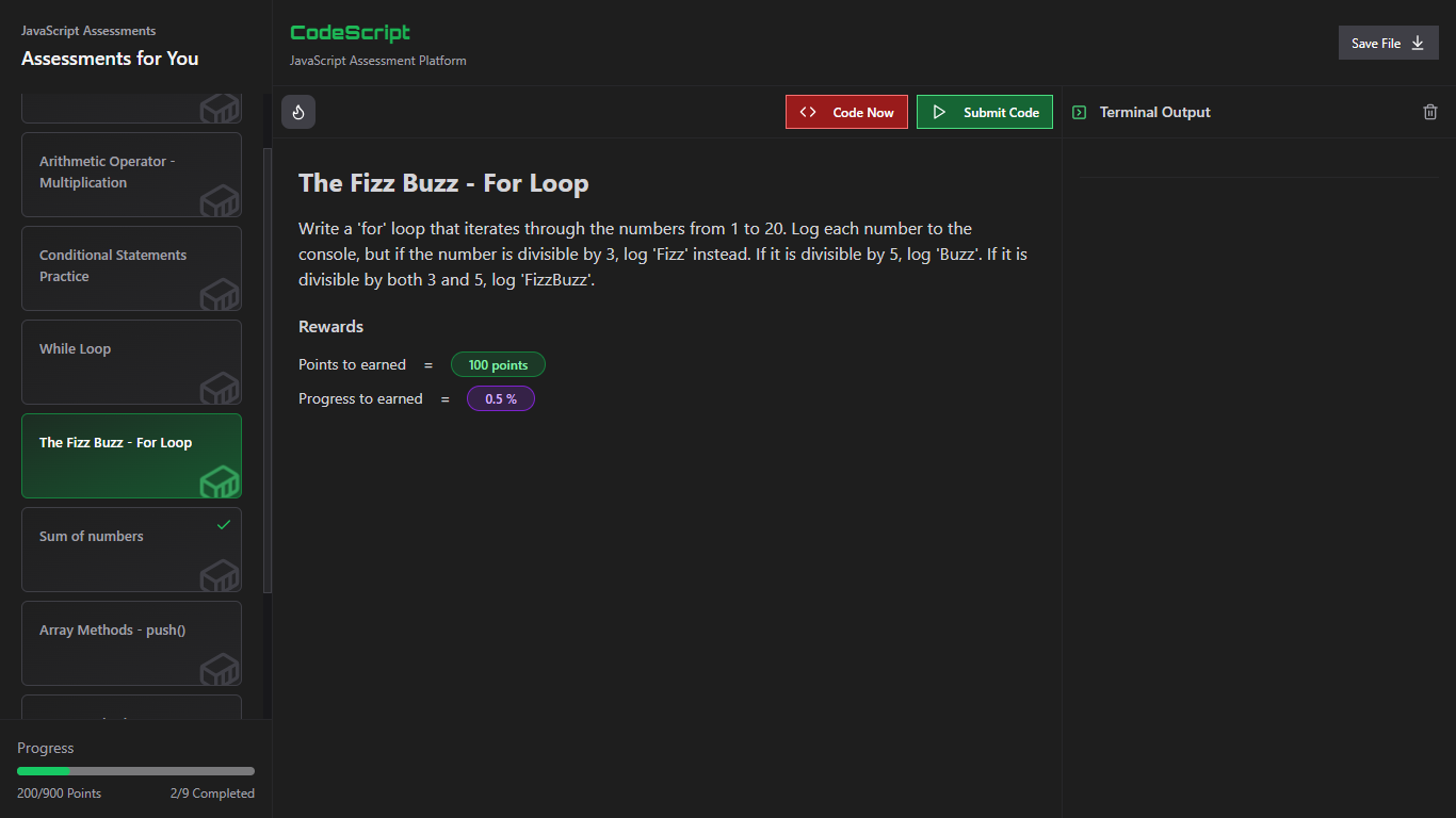 CodeScript - Master JavaScript Through Interactive Lessons